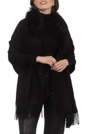 Gorski Select Cashmere Stole With Select Collar - Black