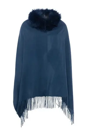 Gorski Select Cashmere Stole With Select Collar - Dark Blue