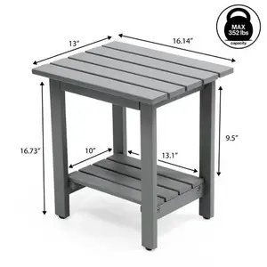 JONATHAN Y Kellie Modern Wood Outdoor Side Table - Gray