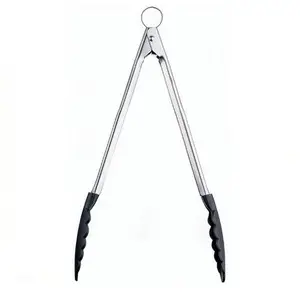 CUISIPRO 16 Inch Nonstick Nylon Locking Tongs - Silver