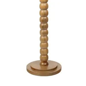 JONATHAN Y Monroe Farmhouse Wood Drink Table, Marble Round Top Bobbin Spool Pedestal Base - Natural/white