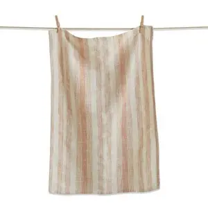 TAG Serene Stripe Bcotton Dishtowel Set For Spring Decor - Pink