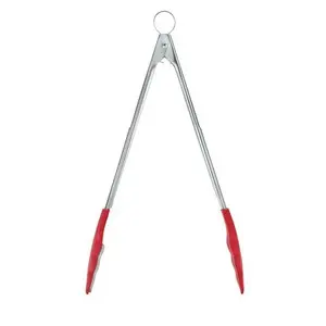 CUISIPRO 12 Inch Tongs With Teeth - Red