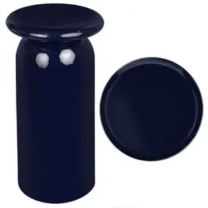 JONATHAN Y Miles 22.75" Mid-century Modern Metal Sleek Cylinder Drink Table And Decorative End Table - Navy