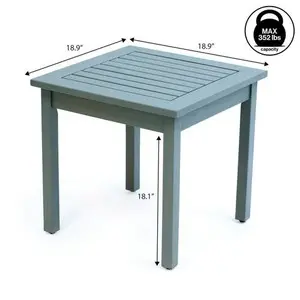 JONATHAN Y Archer Modern Square Wood Outdoor Side Table - Gray
