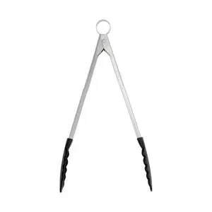 CUISIPRO 12 Inch Nonstick Nylon Locking Tongs - Silver