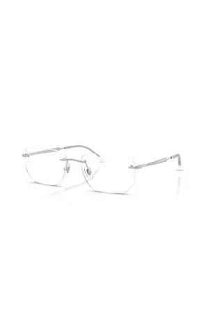 Ray-ban 56mm Irregular Optical Glasses - Silver