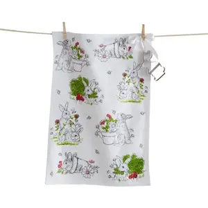 TAG Bunny Dish Towel And Cookie Cutter Set For Easter Kitchen - Multicolored