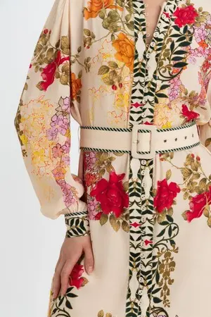 RAISHMA Floral Print Viscose Crepe Brenna Dress