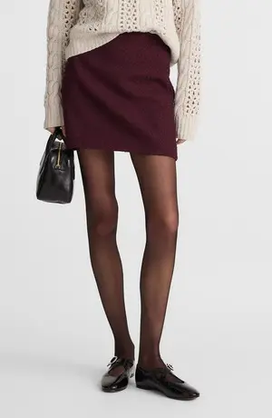 Madewell Tweed Miniskirt - Dark Pomegranate