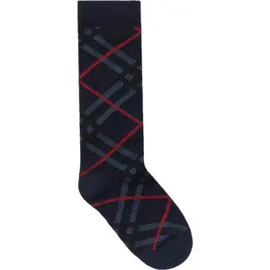 Burberry Check Cotton Blend Socks - Bugle Blue