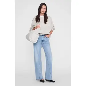 ANINE BING Miles Sweatshirt - Washed White Leopard