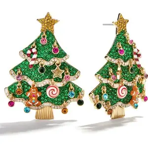 Baublebar Oh Glitzmas Tree Crystal Statement Earrings - Multi