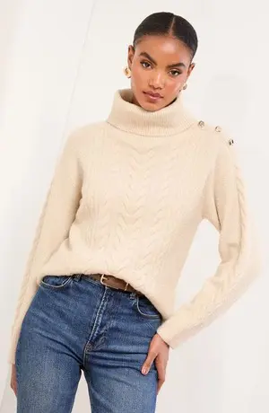 LIPSY Cable Knit Turtleneck Sweater