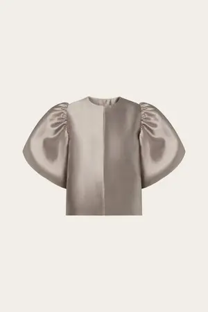 MALINA Cleo Pouf Balloon Sleeve Blouse - Graphite