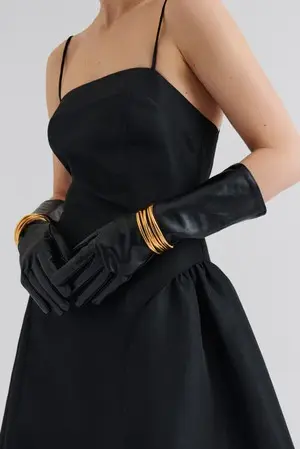 MALINA Calista Exaggerated Hip Midi Dress