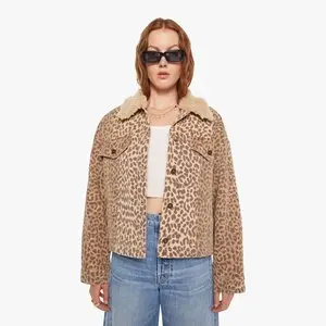 Xirena Ryko Faux Shearling Collar Animal Print Jacket