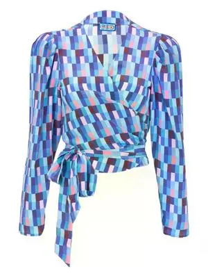 Lhd Odalys Geometric Pattern Blouse - Blue