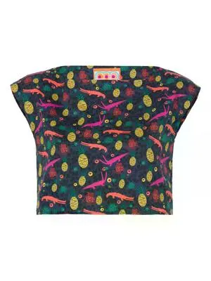Lhd Alligator Pineapple Print Top