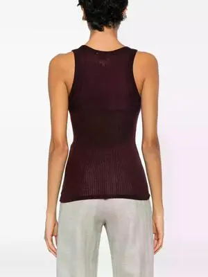 FORTE_FORTE Ribbed Knit Top - Red