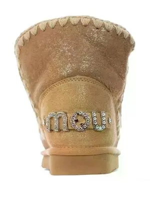 Mou Embellished Logo Crocheted Boots - Neutrals