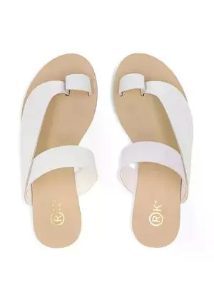RK Toe-strap Flat Sandals - White