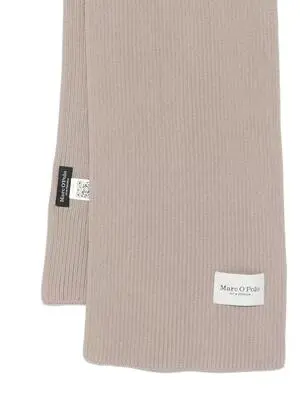 Marc O'polo Logo-patch Ribbed Scarf - Brown