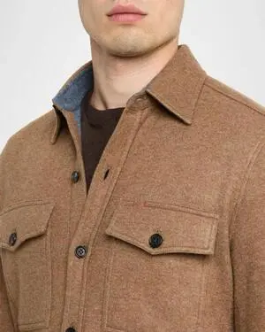 Isaia Apos;s Cashmere Double-face Four-pocket Overshirt - Beige