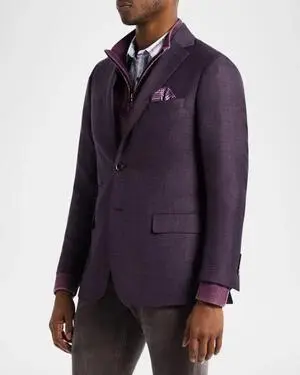 Robert Graham Apos;s Woodson Tailored Fit Two-button Blazer - Berry