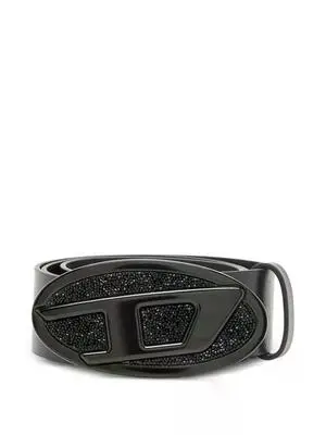 DIESEL® B-1dr 2.0 Full Rocks Leather Belt - Black