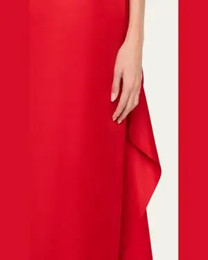 Prabal Gurung Caroline Satin Gown With Detachable Train