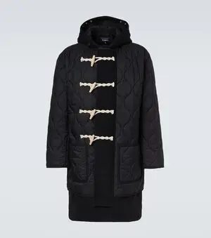 Comme Des Garçons Homme Quilted Wool Duffle Coat - Black