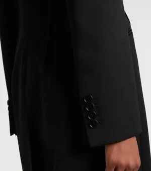 Alexander McQueen Embellished Grain De Poudre Wool Coat