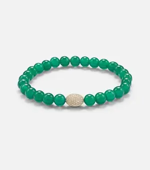 SYDNEY EVAN 14kt Bracelet With Onyx And Diamonds - Green