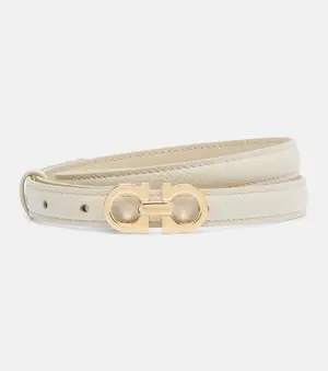 FERRAGAMO Gancini Leather Belt - Beige