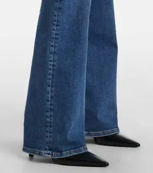FRAME Icon Long Mid-rise Flared Jeans - Blue