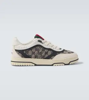 Gucci Re-web Leather Sneakers - Beige