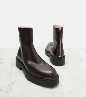 THE ROW Nobilis Fast Leather Ankle Boots