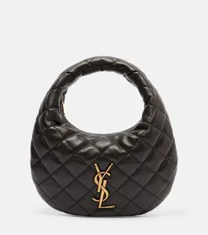 Saint Laurent Quilted Leather Top Handle Bag - Black