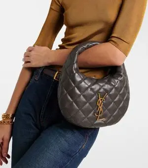 Saint Laurent Quilted Leather Top Handle Bag - Black