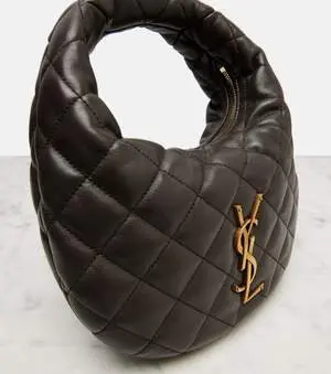 Saint Laurent Quilted Leather Top Handle Bag - Black