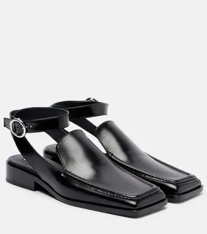 Alaïa Leather Slingback Flats - Black