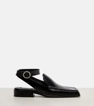 Alaïa Leather Slingback Flats - Black