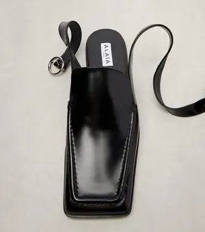 Alaïa Leather Slingback Flats - Black