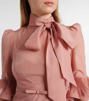 Zimmermann Tiered Pleated Midi Dress - Pink