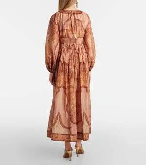 Zimmermann Wanderlust Printed Midi Dress - Burgundy
