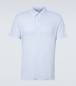 Orlebar Brown Sebastian Linen Polo Shirt - Blue