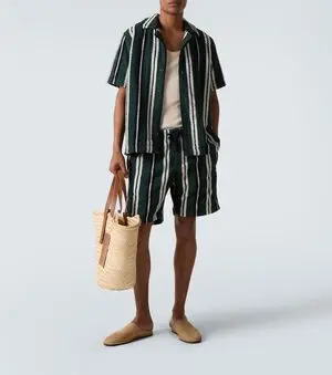 Orlebar Brown Terry Striped Bermuda Shorts - Green