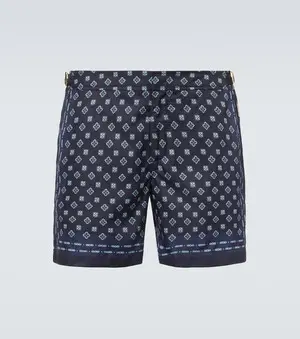 Orlebar Brown Bulldog Printed Swim Trunks - Blue