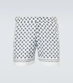 Orlebar Brown Bulldog Printed Swim Trunks - White